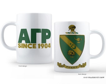 Alpha Gamma Rho Fraternity Crest Cuff Links with 14k Gold