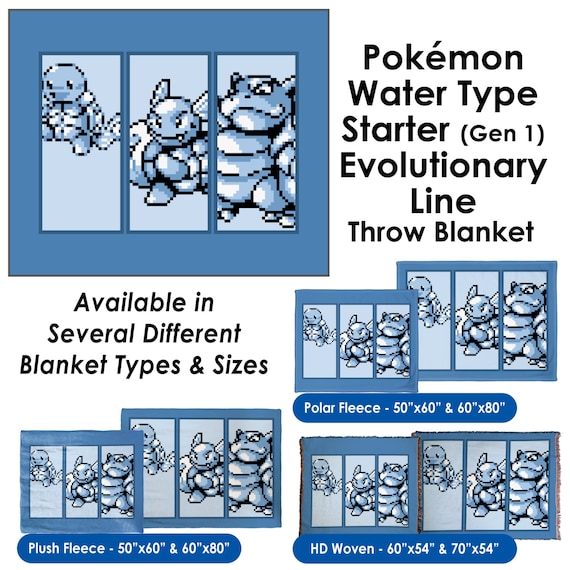 Pokemon Water Type Starter Gen 1 Evolutionary Line Throw