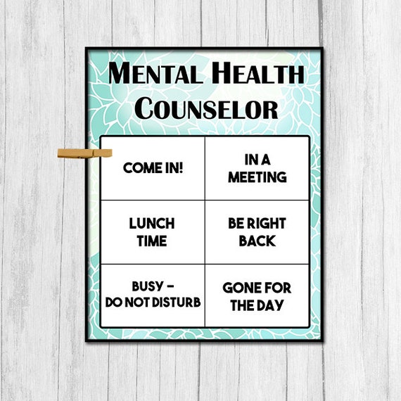 Mental Health Counselor Door Sign Digital Download Mental