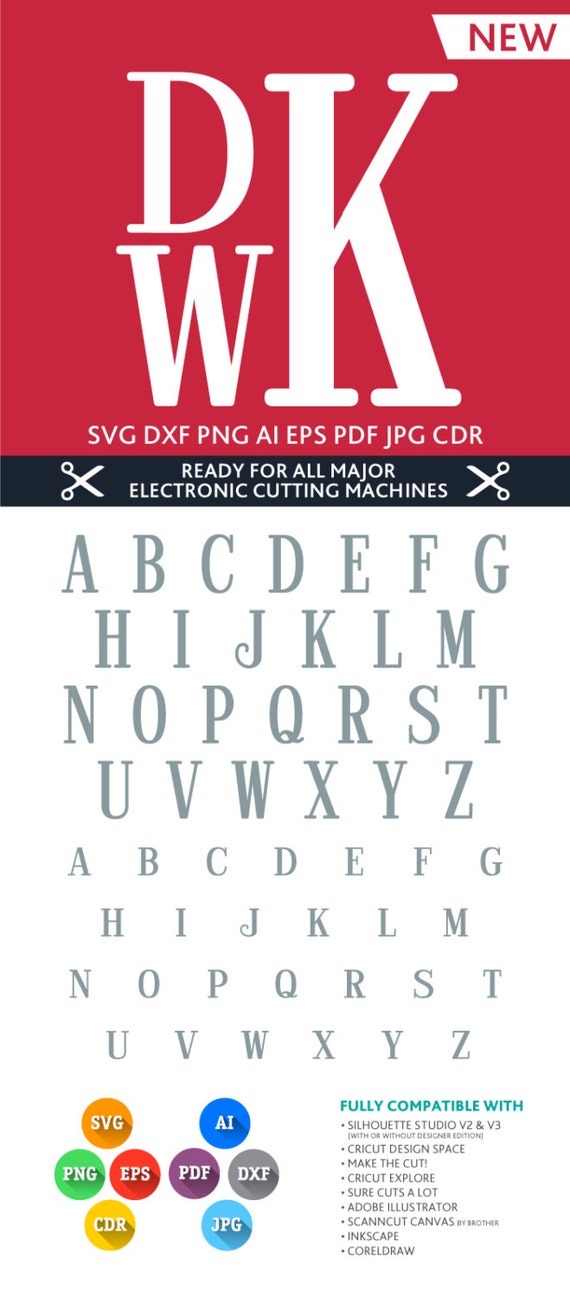 Stacked Monogram Font Alphabet letters SVG DXF by PremiumSVG