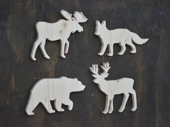 Wood Woodland Animal Cutouts