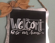 Popular items for welcome chalkboard on Etsy