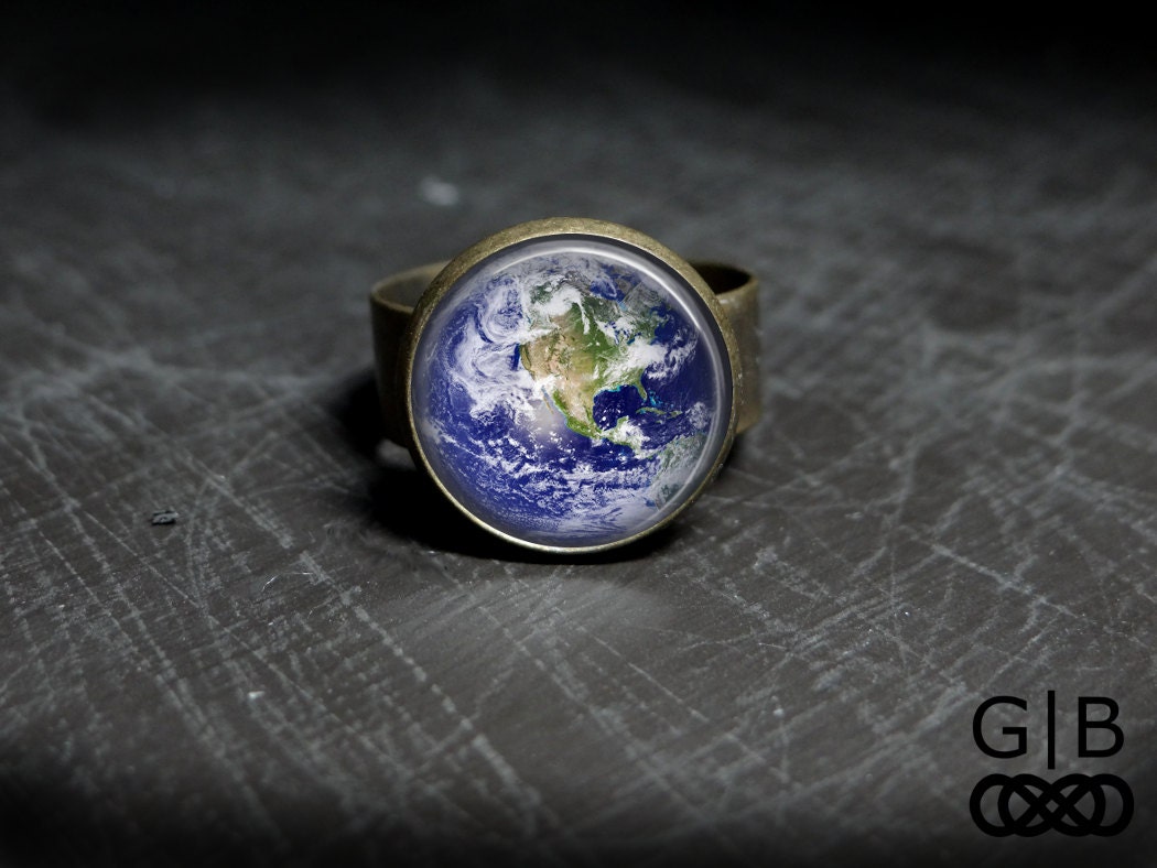 Earth Ring Planet Earth Ring Planet Jewelry Earth Ring