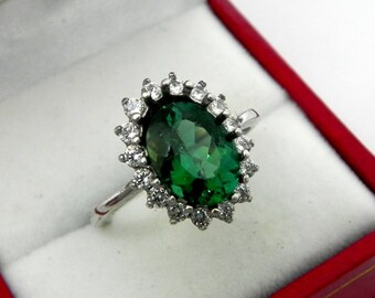 Teal diamond ring | Etsy