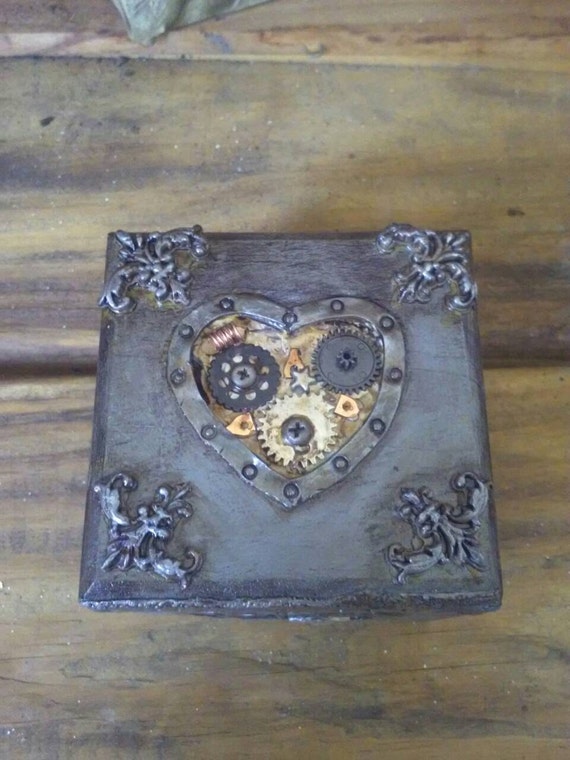 Steampunk box. Industrial box. by Qart on Etsy