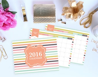 Items similar to Printable Calendar-Perpetual Calendar-Chevron Calendar ...