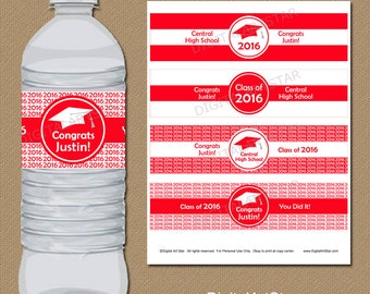 Christmas Water Bottle Labels EDITABLE Printable by digitalartstar
