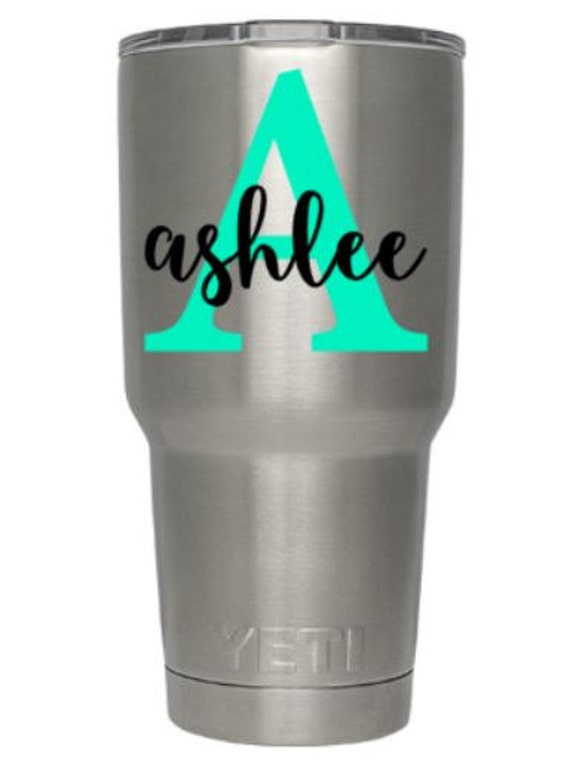 Custom Yeti Decal Yeti Rambler Car Decal Monogram By Sawthesign