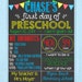 First Day of School Chalkboard Poster Printable First Day of