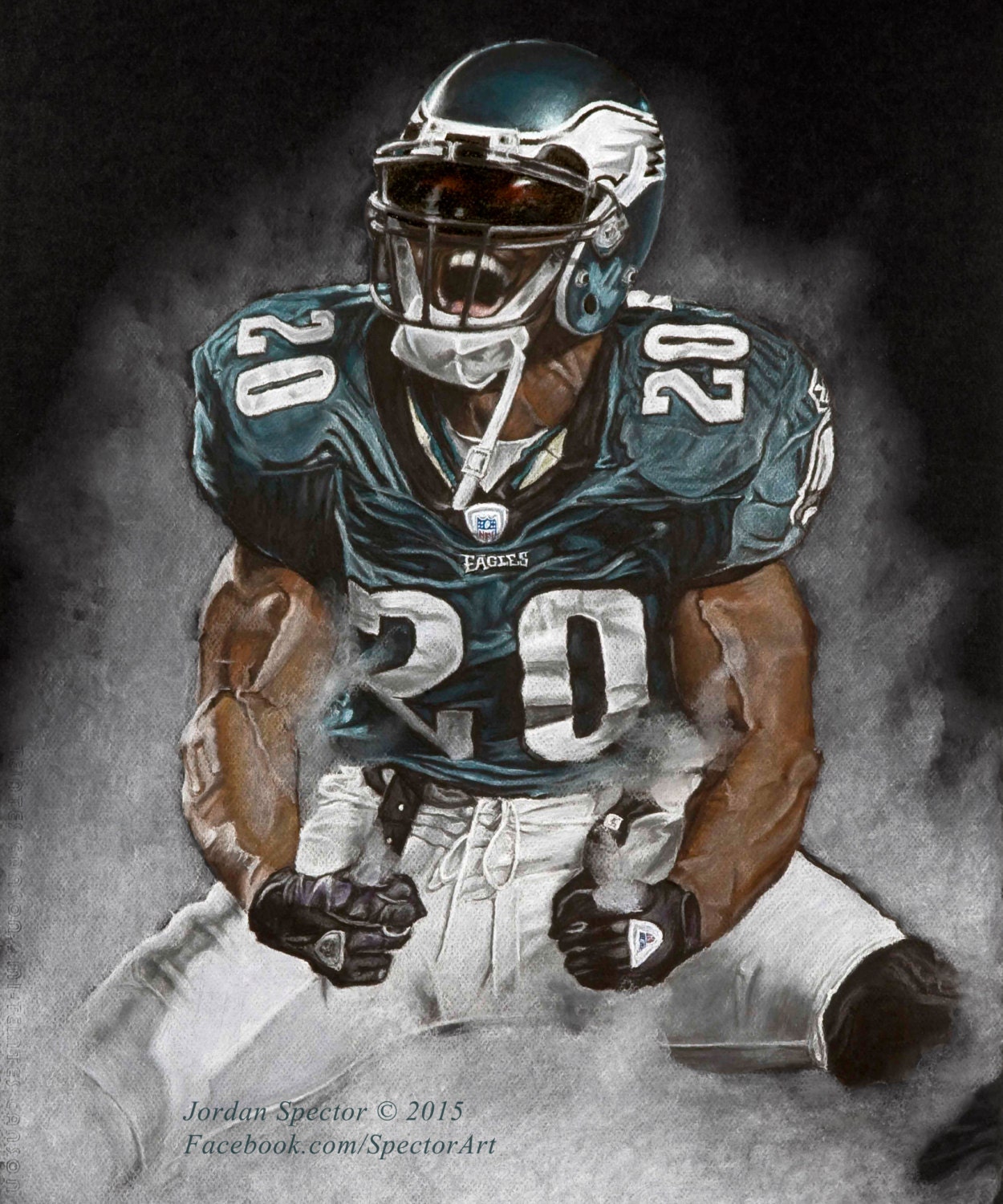 Philadelphia Eagles Brian Dawkins Art Print Weapon by SpectorArt