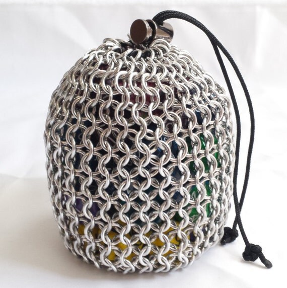 Chainmail Dice Bag Large by MichiganMaille on Etsy