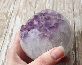 Amethyst Geode Sphere in a Gold Plated Caliper by TheHollowGeode