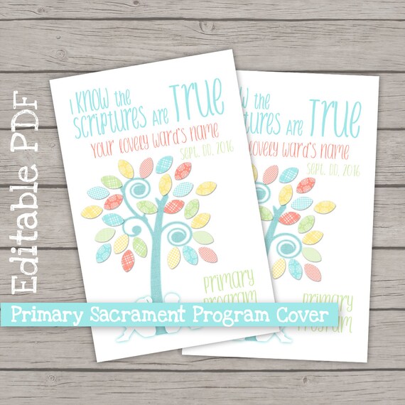 Sacrament Program Cover LDS Primary 2016 Theme By IttyBittyPixel
