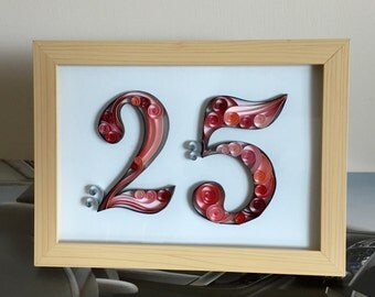 Quilled numbers | Etsy