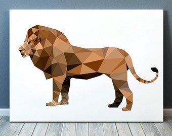 Geometric lion | Etsy
