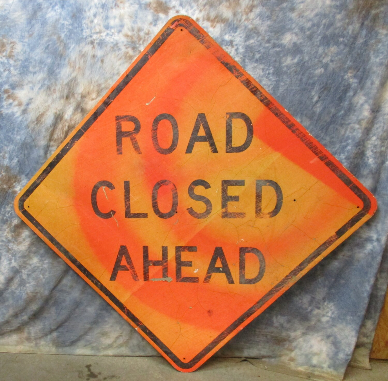 48 x 48 Road Closed Ahead Metal Sign Street