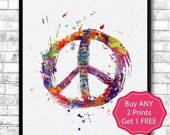 Peace sign poster | Etsy