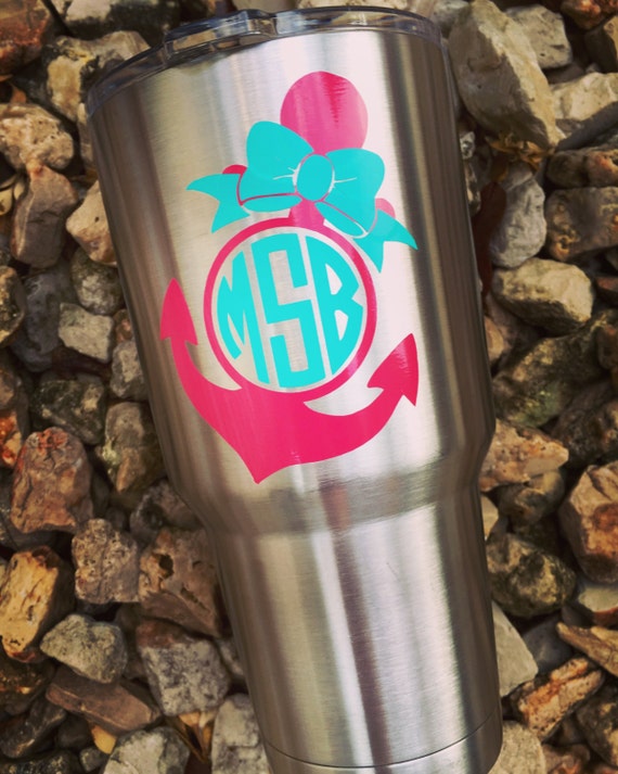 Yeti Cup Decal Monogram Anchor Decal Arrow By Kmfcustomdesigns