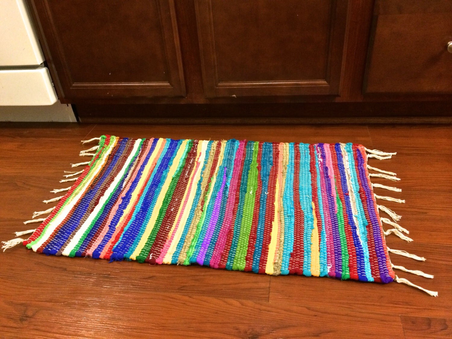 handmade indian chindi rug hand woven mat recycled materials