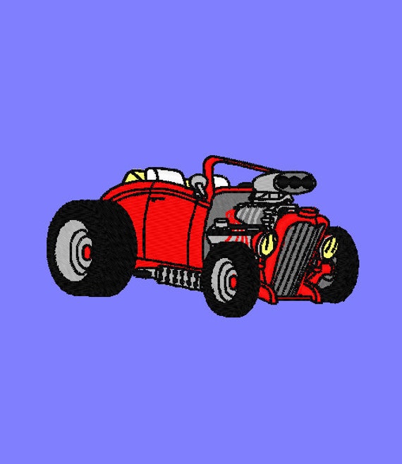 Cartoon Classic Hot Rod Embroidery Design by Sx3Embroidery on Etsy