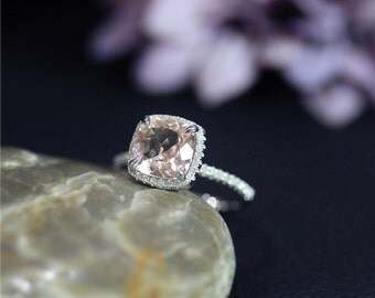 White gold morganite | Etsy