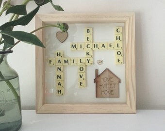 Unique scrabble frame related items | Etsy