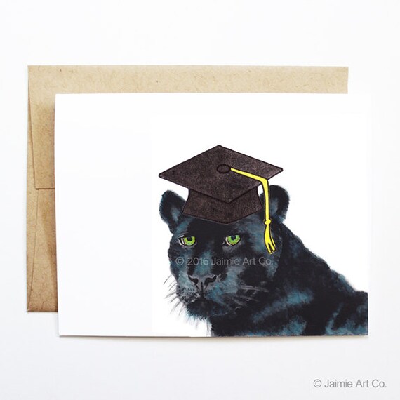 Graduation Card Panther Grad Card College Graduation High