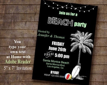 Unique summer party invite related items | Etsy