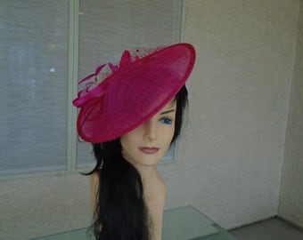 Hot pink fascinator | Etsy