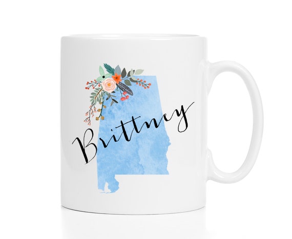 Alabama Mug / Personalized Mug / Custom State Mug / Friend