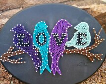 Unique string art bird related items | Etsy