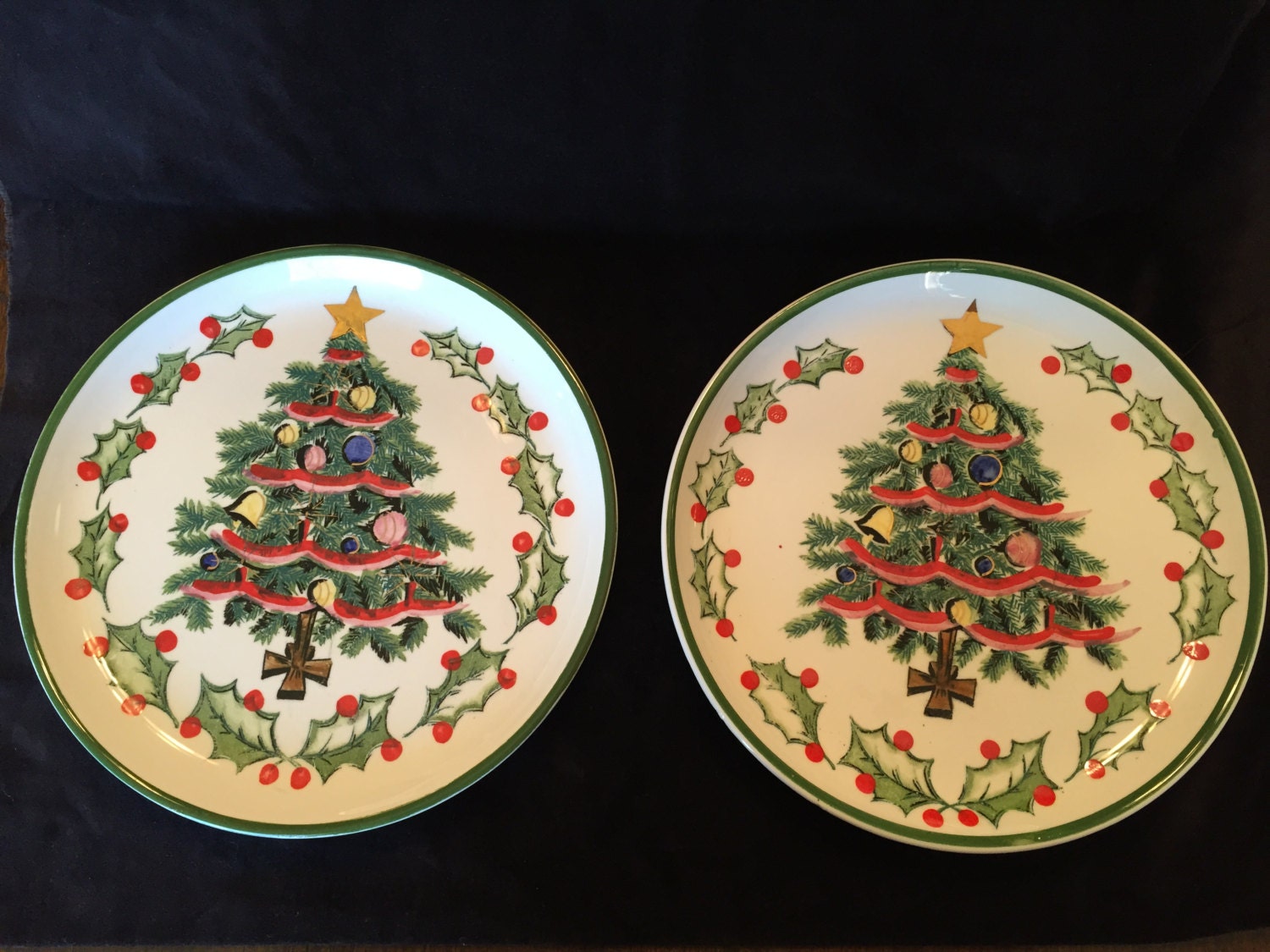 Lefton hand-painted Christmas plates