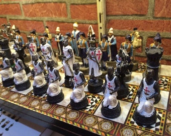 Items similar to Epic Dragon Chess Set - Glass Board, Polymer Clay ...