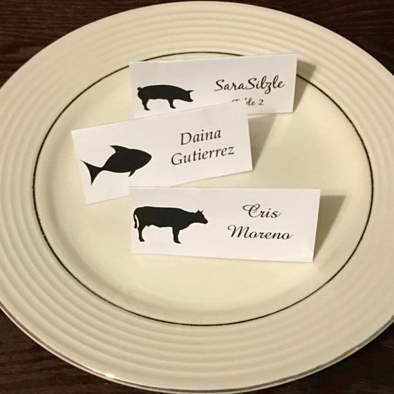 25 Large Meal Choice Selection Place Cards / Escort Cards