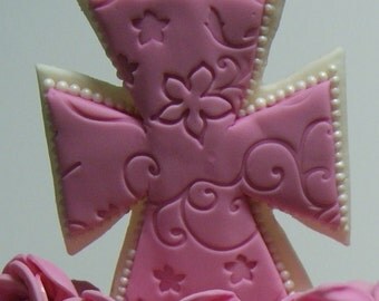 Cross cake topper Christening cake topper edible fondant