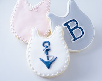Baby bib cookies | Etsy
