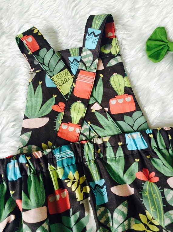 Cactus summer romper baby girl bubble romper