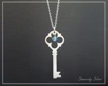 Unique long key necklace related items | Etsy