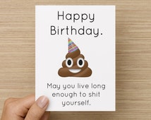 Unique poop birthday card related items | Etsy