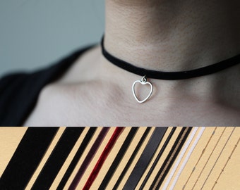 Leather heart choker | Etsy