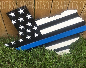 Thin blue line decor | Etsy
