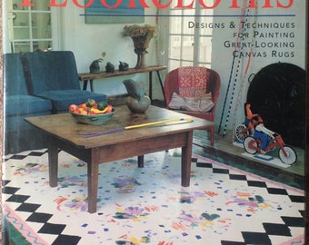 Painted canvas rug | Etsy