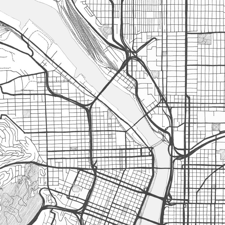 PORTLAND Map Street Map OREGON City Map by turnofthecenturies