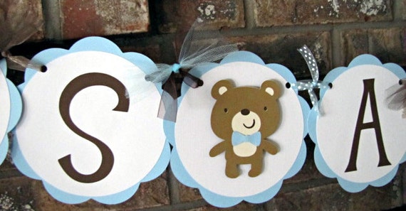 Teddy Bear Party Banner, Teddy Bear Happy Birthday Banner, Teddy Bear ...