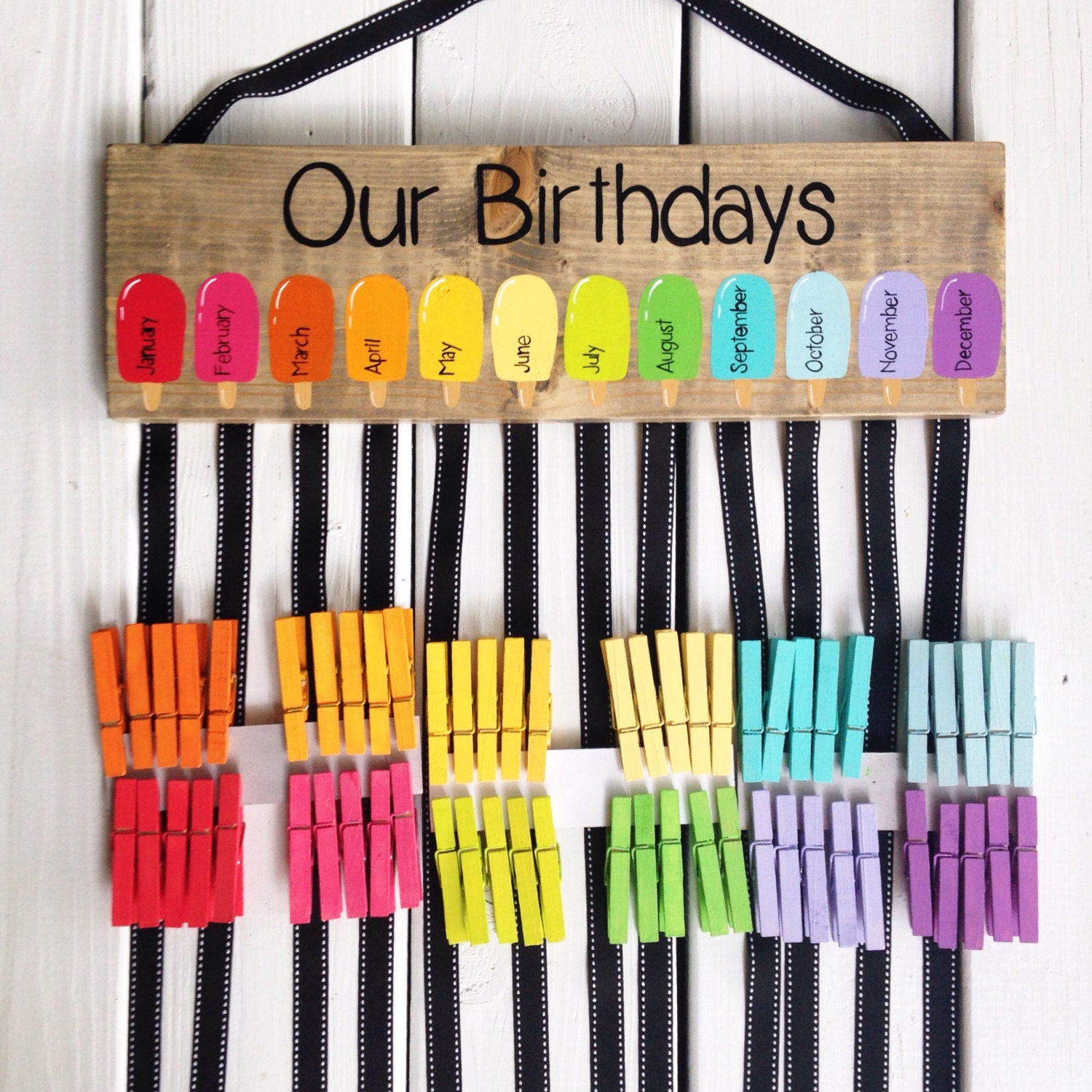 Birthday Chart Class Birthdays Classroom Decor Rainbow