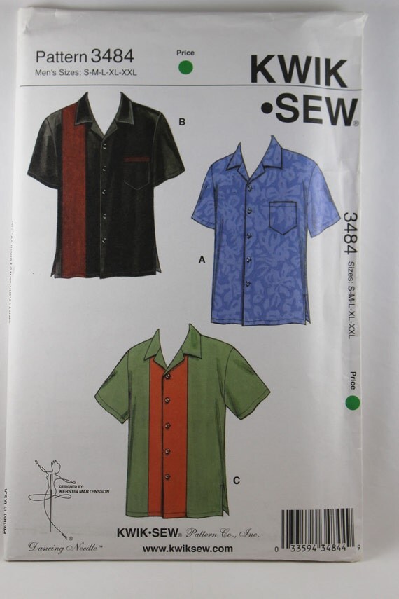Kwik Sew 3484 Men's Shirts Sewing Pattern Sewing