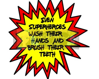 Superhero bathroom | Etsy