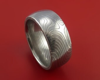 Damascus Steel Celtic Irish Claddagh Ring by StonebrookJewelry