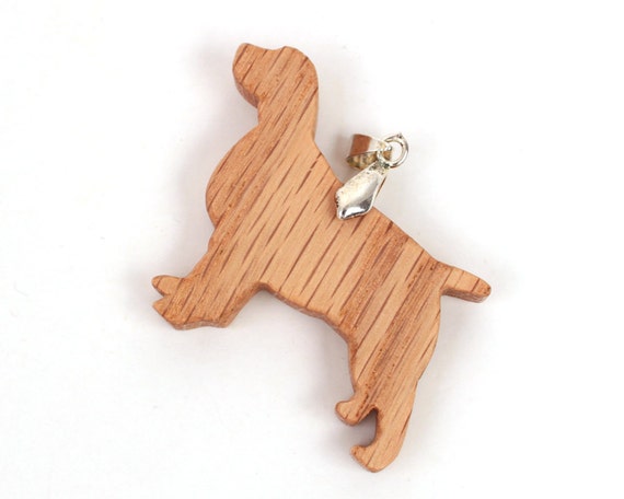 Wood English Springer Spaniel Necklace Dog Breed Pendant Pet
