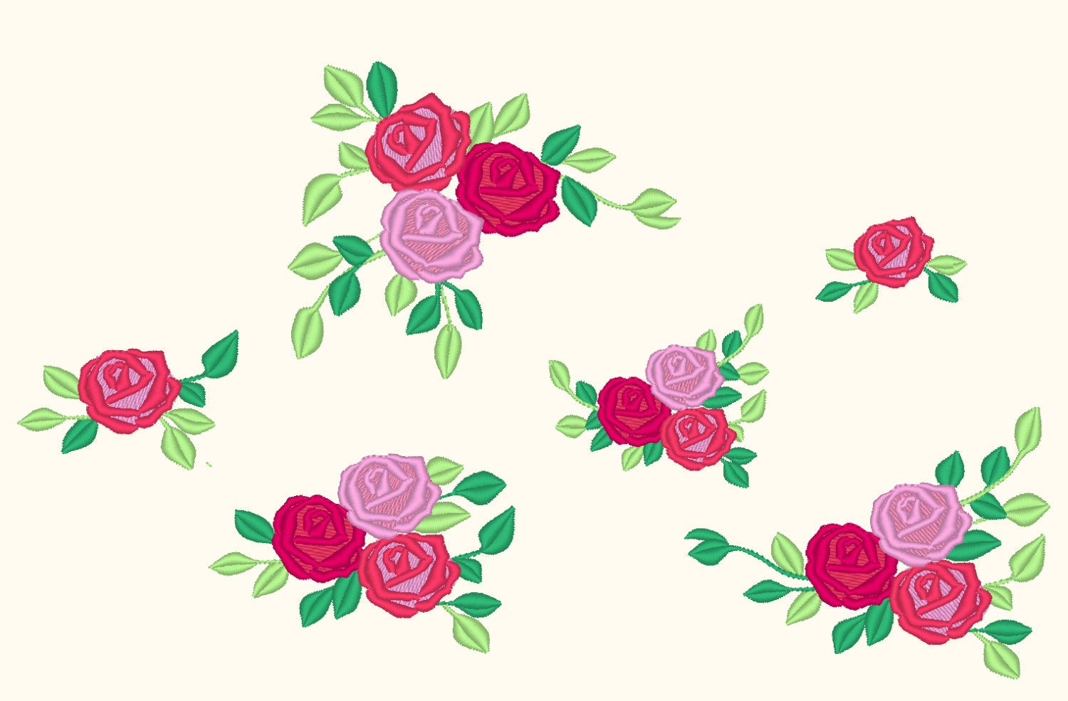 Accent mini flowers machine embroidery designs Big set of